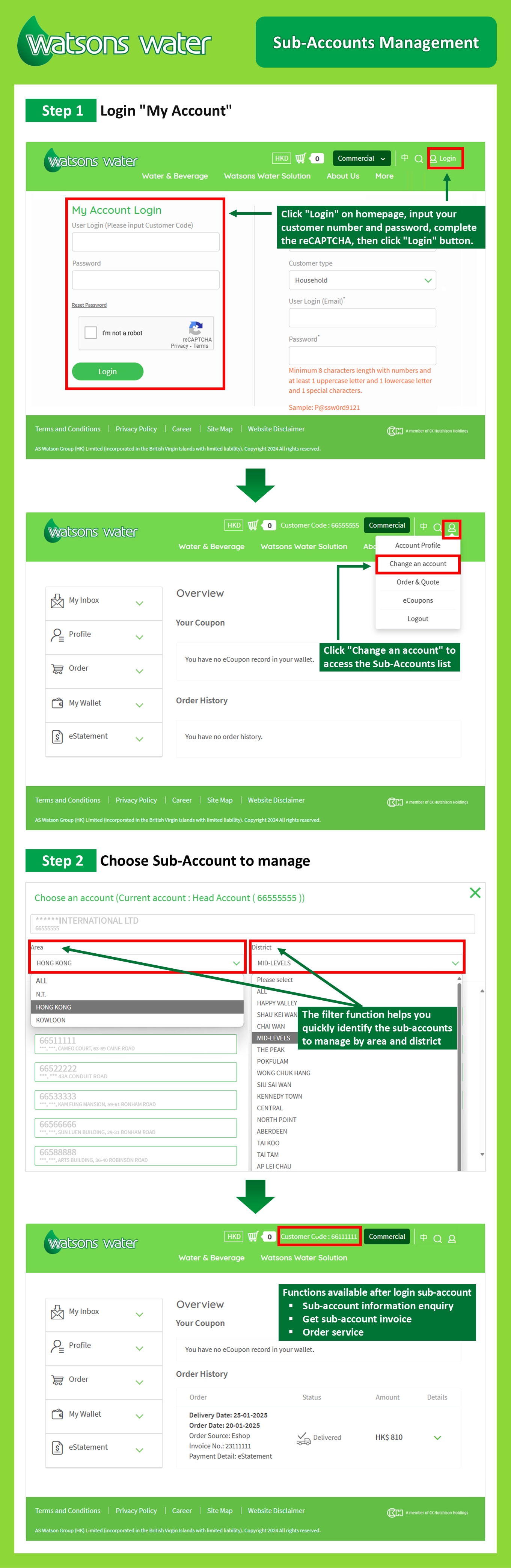 Watsons Water - Sub-Accounts Management